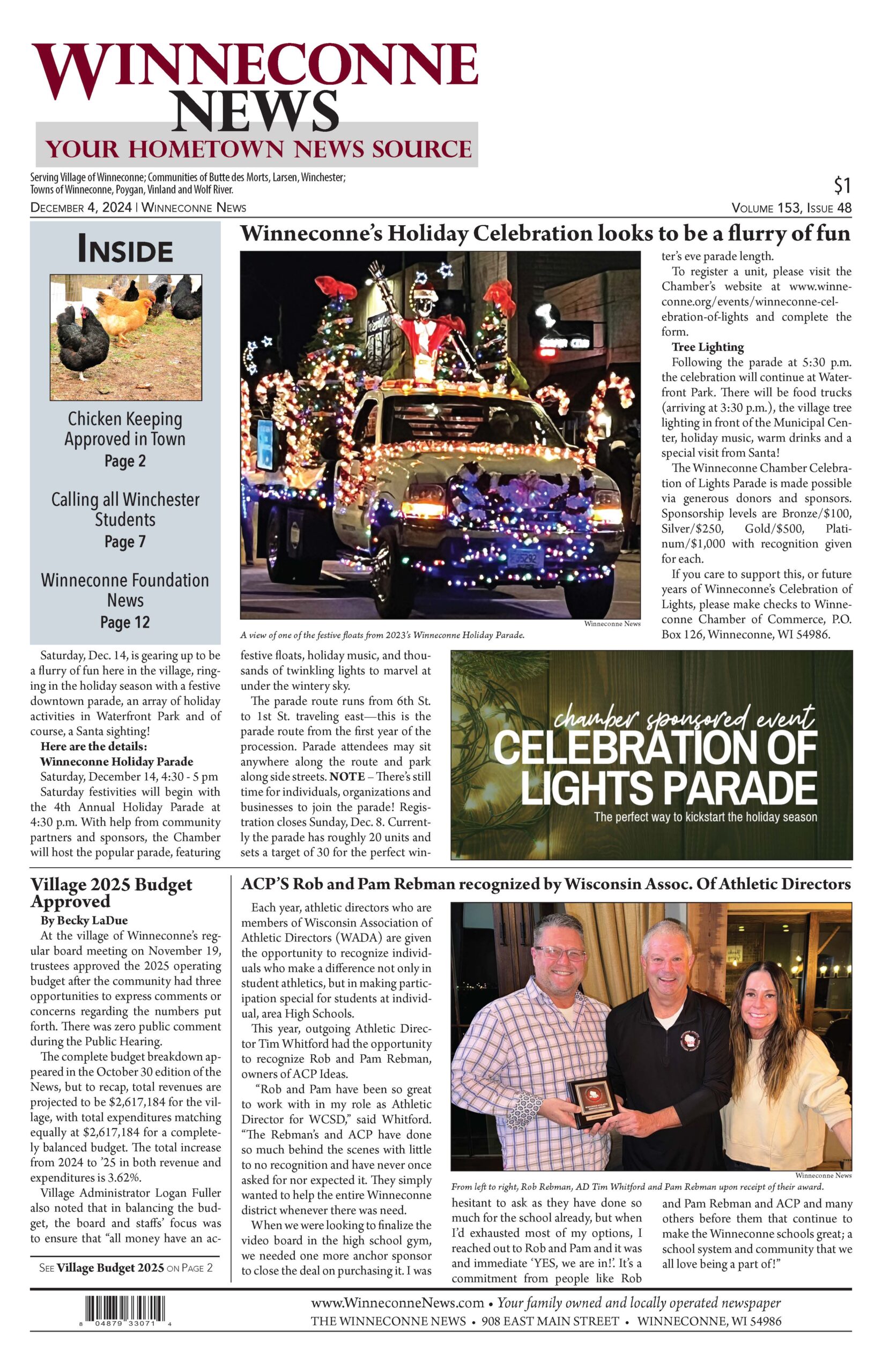 December 4, 2024 Winneconne News - Winneconne News